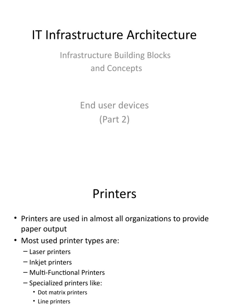 End User Devices | PDF | Printer (Computing) | Desktop Virtualization