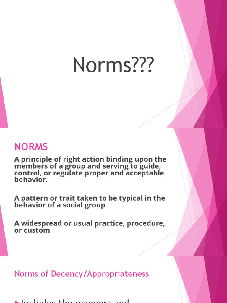 Norms of Decency and Conventionality | PDF