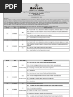 Aakash FTS 2023 Schedule | PDF | Chemistry | Gases