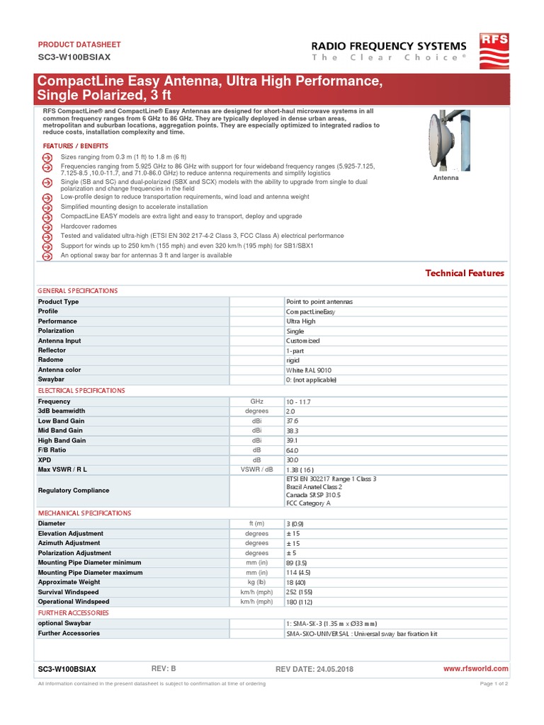 SC3 W100bsia2 | PDF | Antenna (Radio) | Decibel