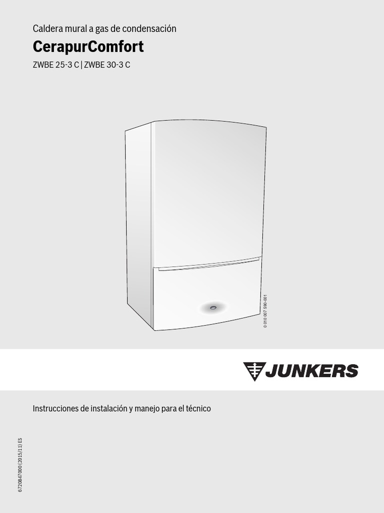 Instrucciones de Uso Manual Caldera-Junkers-Cerapur-Comfort-30-But | PDF