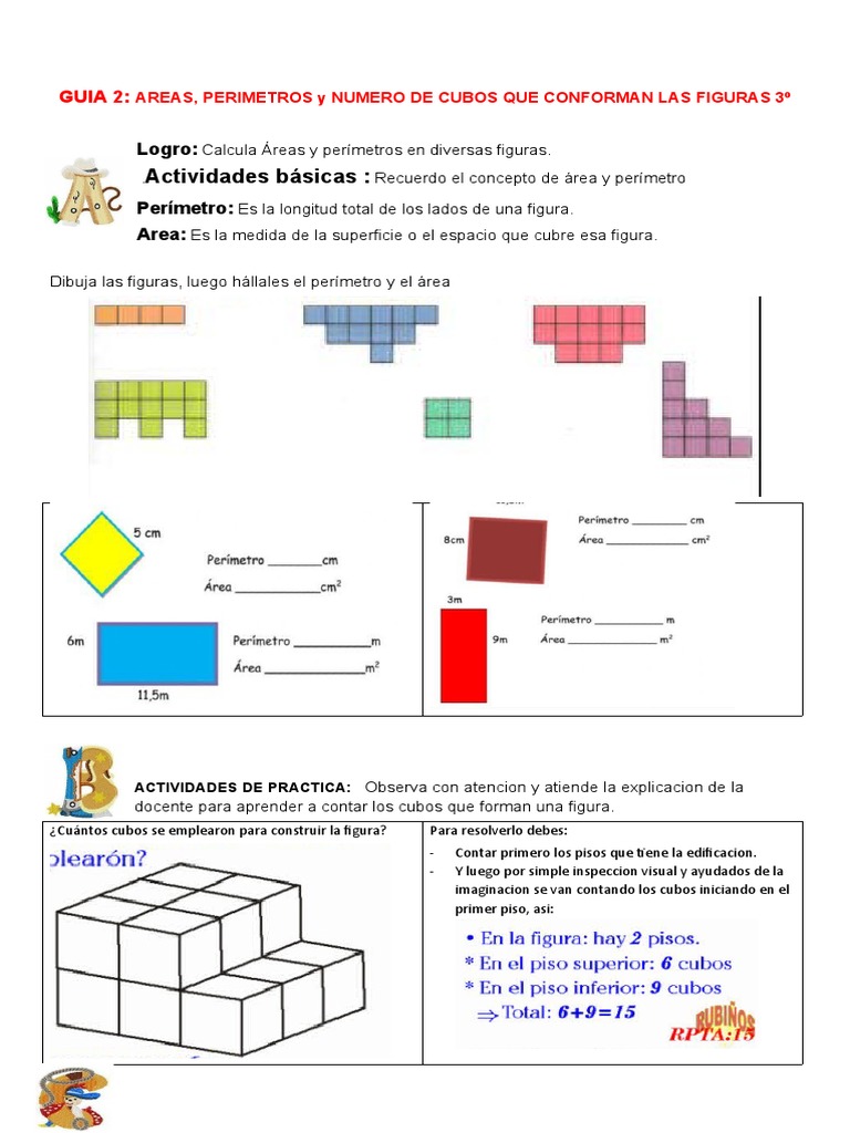 Perímetros y Áreas en Figuras 3º | PDF