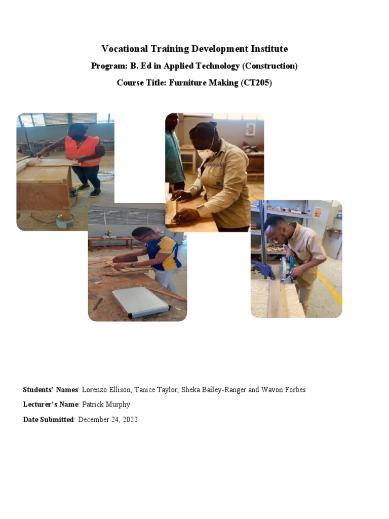 Furniture Making Assignment Updated | PDF | Woodworking | Wood