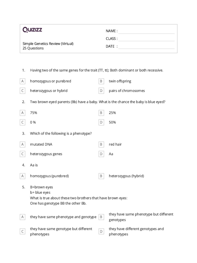 Simple Genetics Review | PDF | Genotype | Dominance (Genetics)