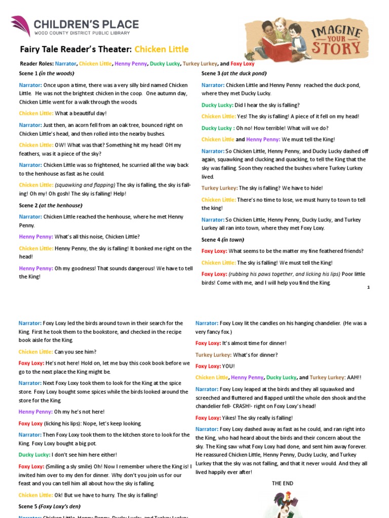 Chicken Little Reader's Theater Script | PDF | Mystery, Thriller ...