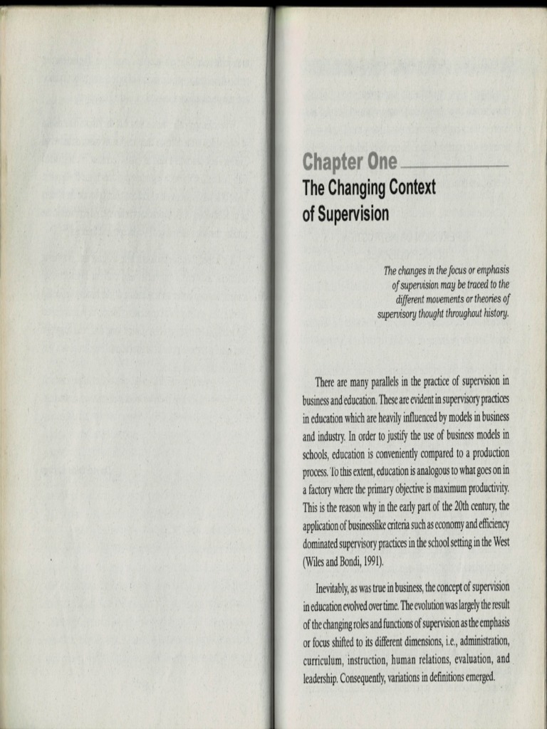 Chapter 1 The Changing Context of Supervision (Bago) | PDF
