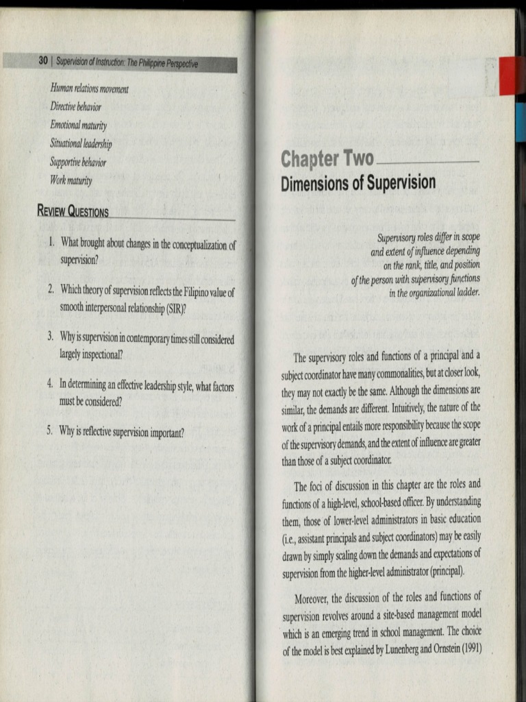 Chapter 2 Dimensions of Supervision (Bago) | PDF