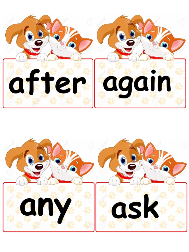 Dolch Word Flashcards | PDF