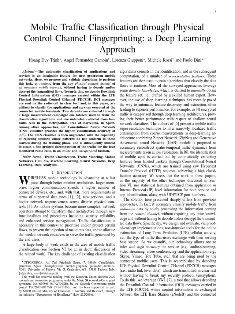 Mobile Traffic Classification via Deep Learning | PDF | Artificial ...