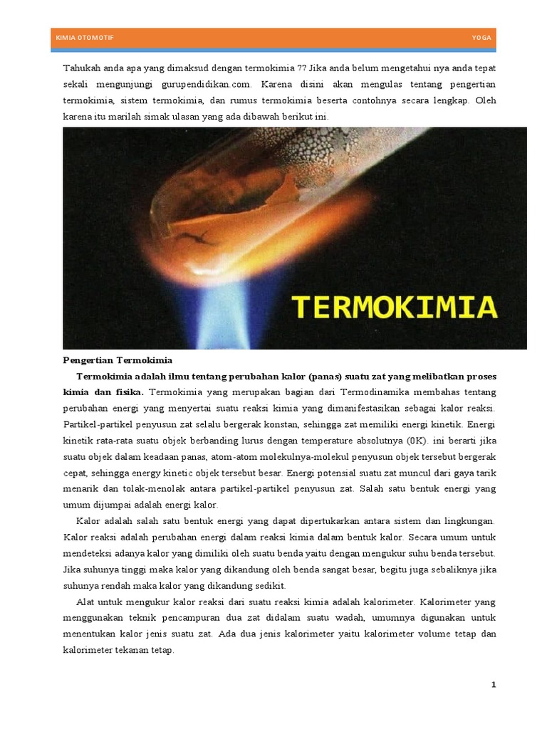 Bab Vii Termokimia | PDF