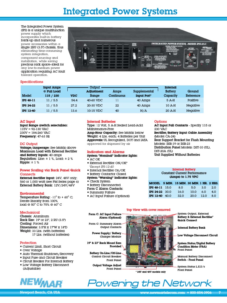 Newmar Integrated Power Systems | PDF | Rectifier | Power Supply