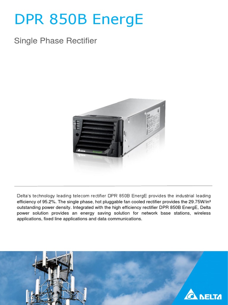 DELTA DPR 850B EnergE - 48Vdc Rectifier Module | Download Free PDF ...