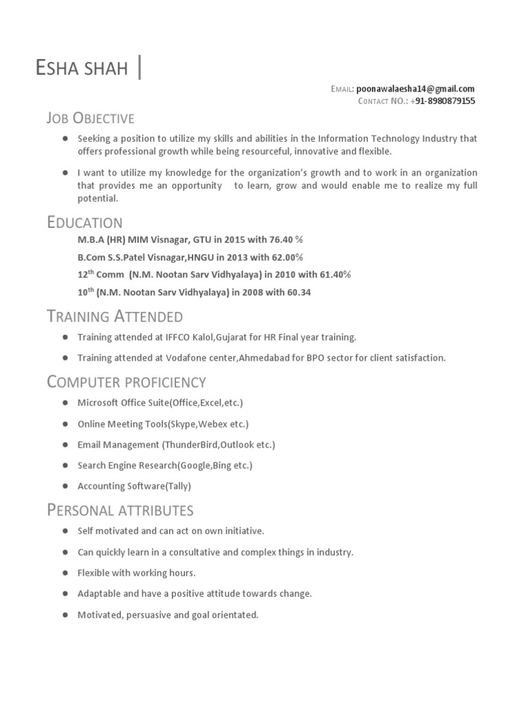 Esha CV | PDF