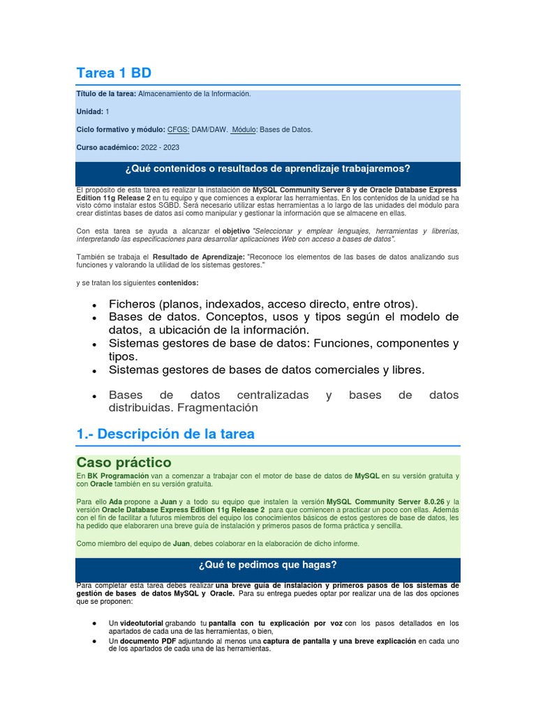 BD Ut1 Tarea01 | PDF | Mi sql | Bases de datos