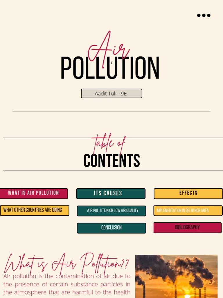 Geography Project - Aadit Tuli 9E PDF | PDF | Air Pollution ...