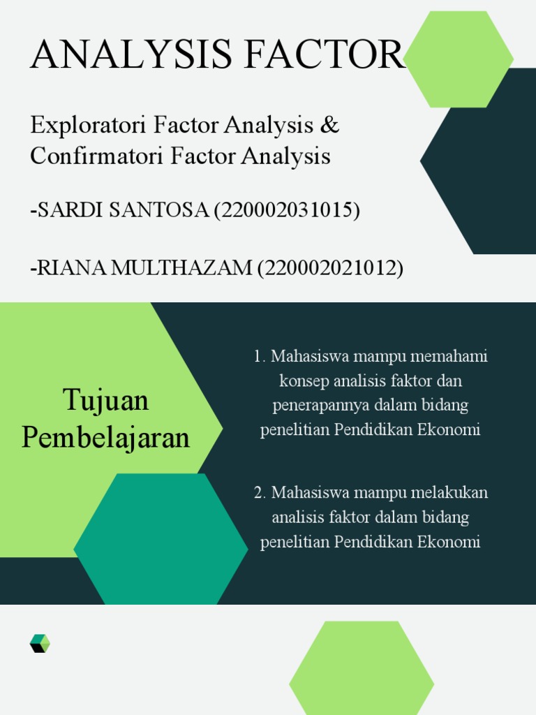 ANALYSIS FACTOR Exploratori Factor Analysis & Confirmatori Factor Analysis | PDF