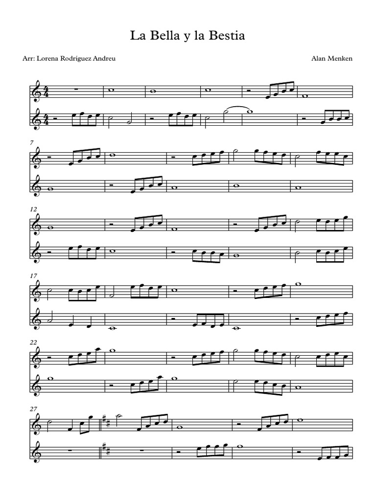 La Bella y La Bestia Dúo | PDF