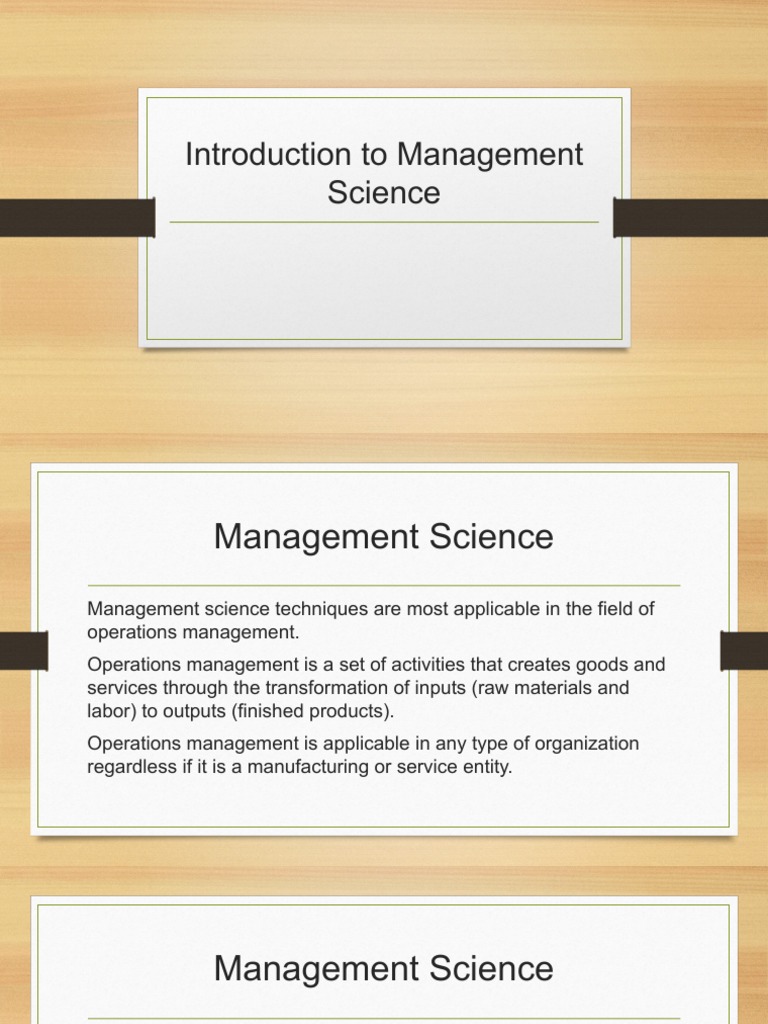 Introduction To Management Science - Operations Management | PDF | Operations Management | Inventory