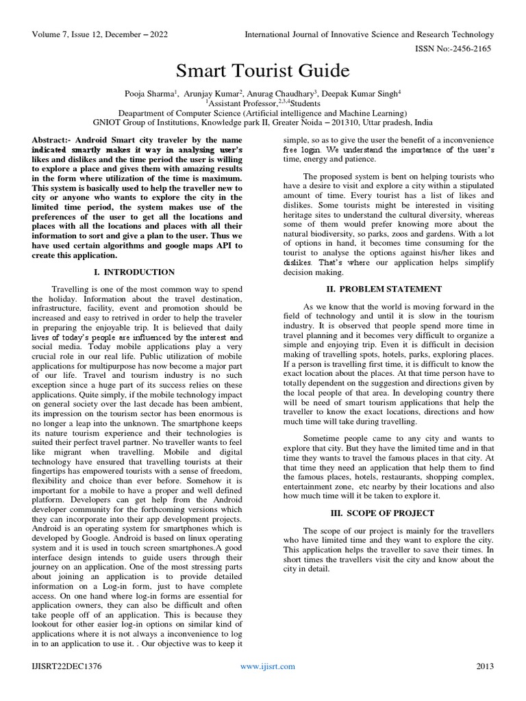 Smart Tourist Guide | PDF | Application Software | Android (Operating System)