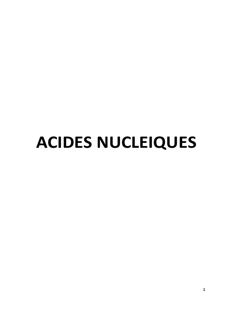 Structure des Acides Nucléiques | PDF | Acide nucléique | Nucléotides