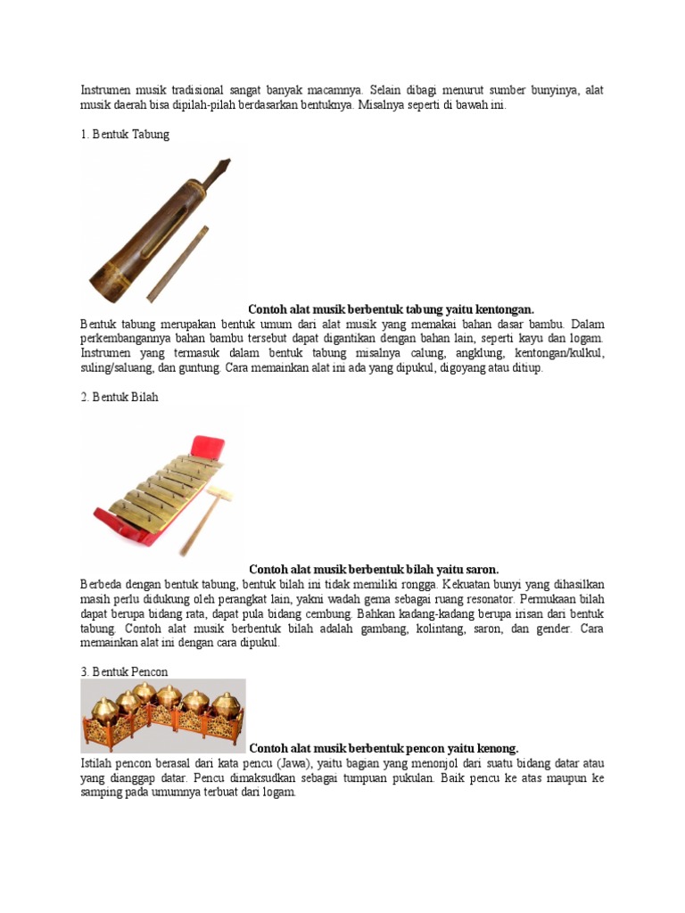 Alat Musik Berdasar Bentuk | PDF