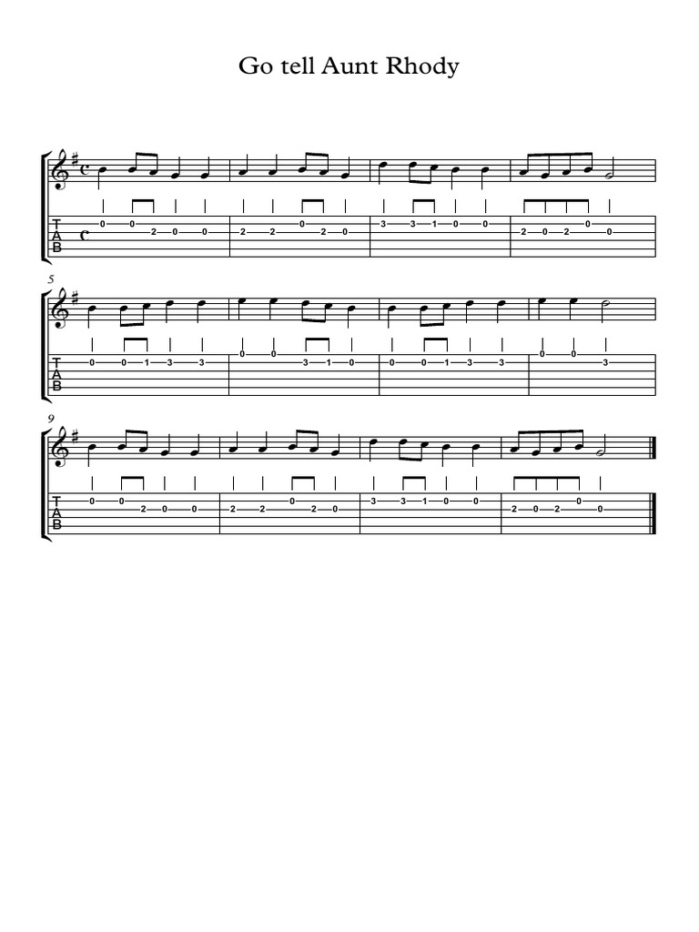 010 - Go Tell Aunt Rhody - Full Score | PDF