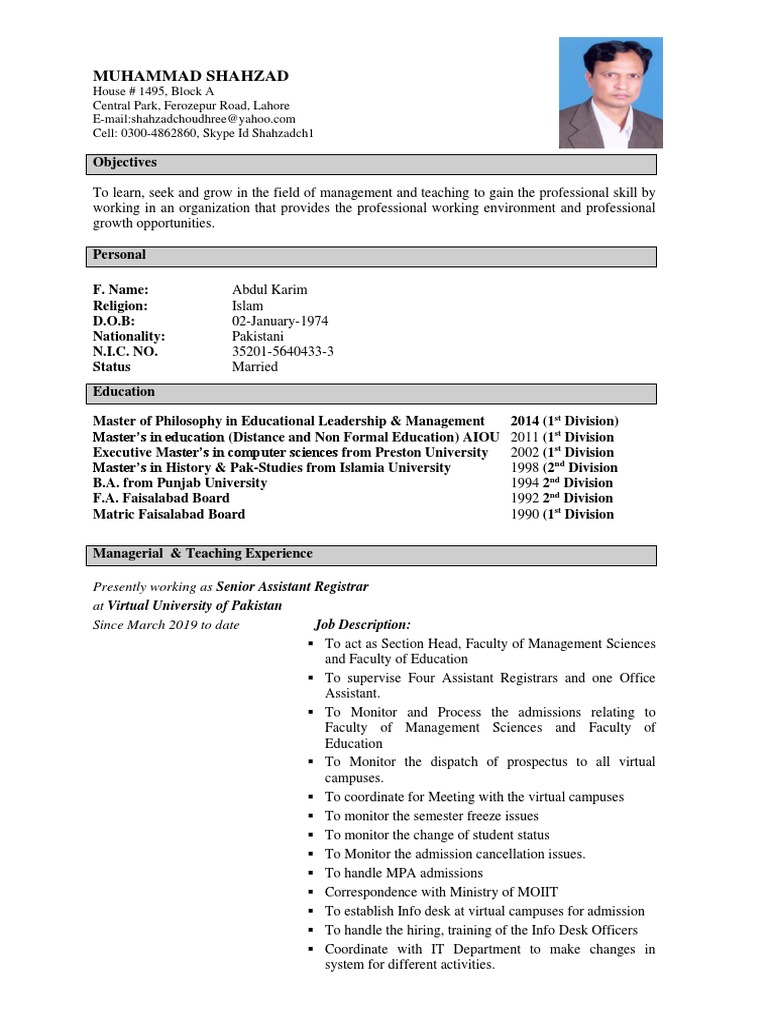 CV Shahzad | PDF