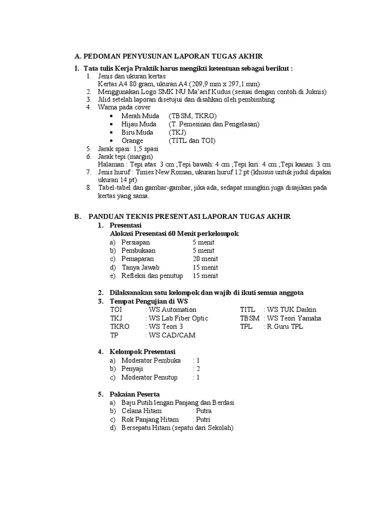 Contoh Laporan Tugas Akhir 2022 | PDF | Bisnis | Teknologi & Rekayasa