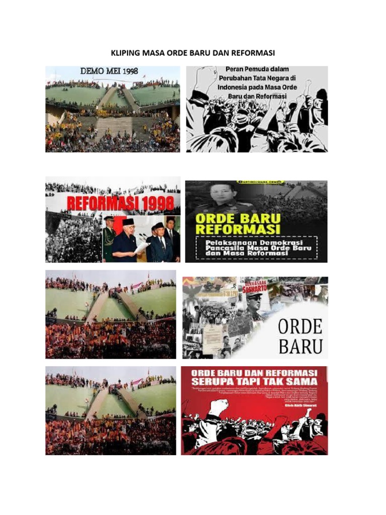 Kliping Masa Orde Baru Dan Reformasi | PDF