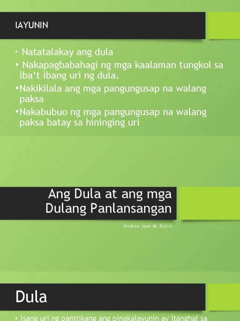 Ang Dula at Ang Mga Dulang Panlansangan | PDF