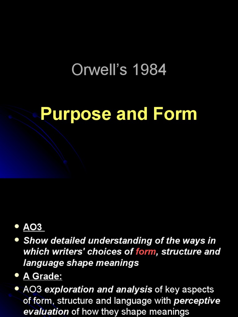 Orwell's 1984 Form | PDF | Dystopia | Idea