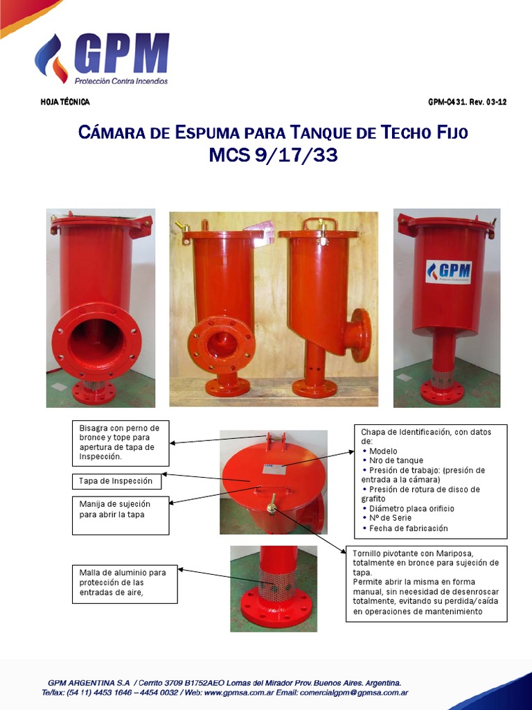 2101 Camara Espuma Mcs | PDF | Tornillo | Bienes manufacturados