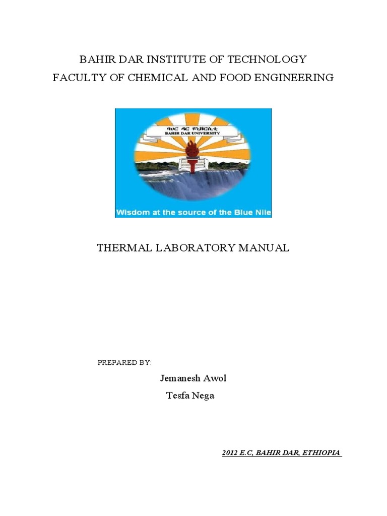 Thermal Unit Operation Manual | PDF | Thermal Conduction | Thermal Conductivity