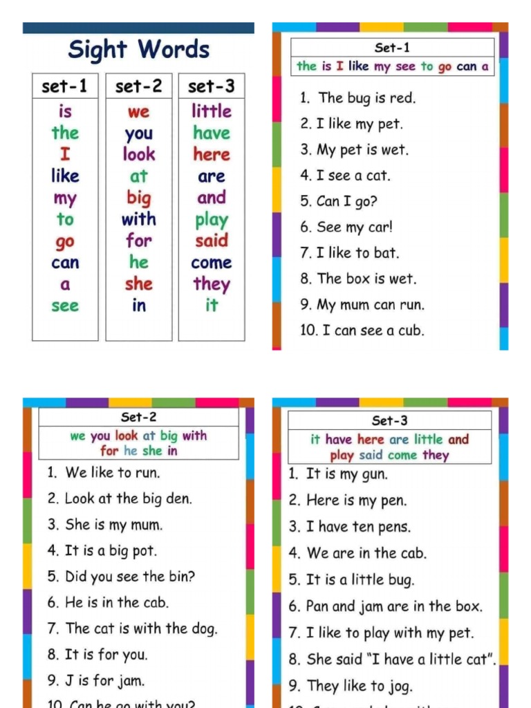 Sight Words Booklet | PDF