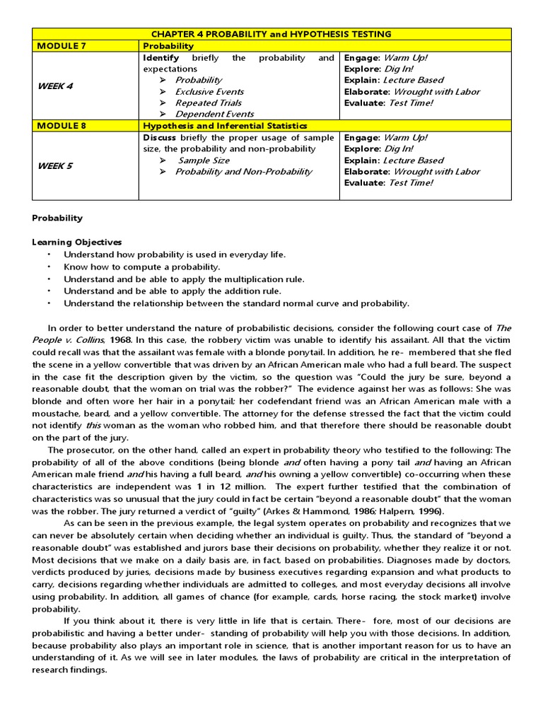 Biostatistics Module 7 | PDF | Probability | Odds