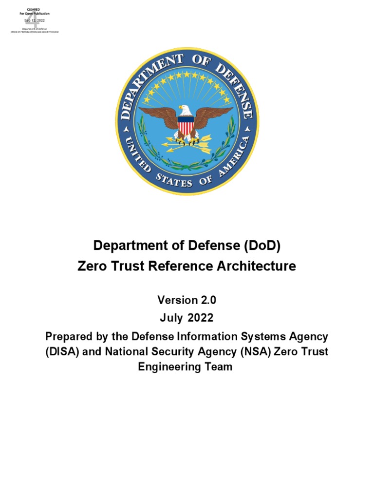 DoD Zero Trust Architecture Guide | PDF | Security | Computer Security