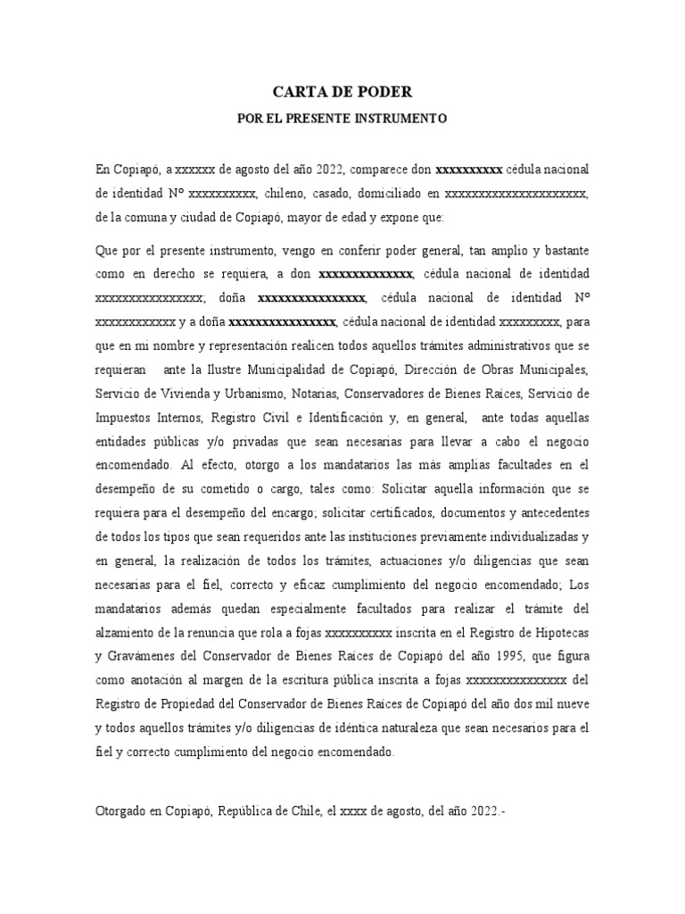 Carta De Poder Pdf