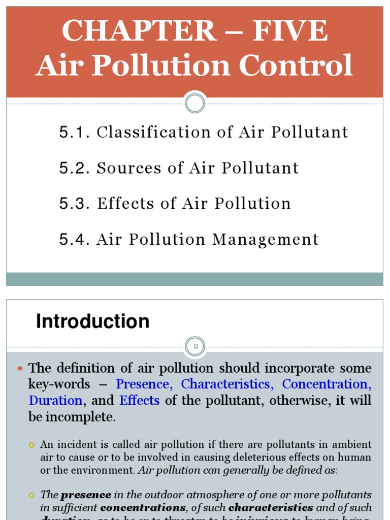 BEEng - Ch05 - Air Pollution Controls | PDF | Particulates | Greenhouse ...