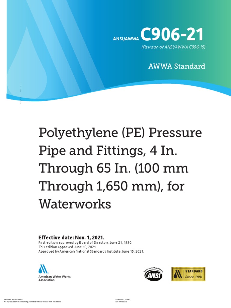 Awwa C906-21 | PDF | Pipe (Fluid Conveyance) | Plumbing