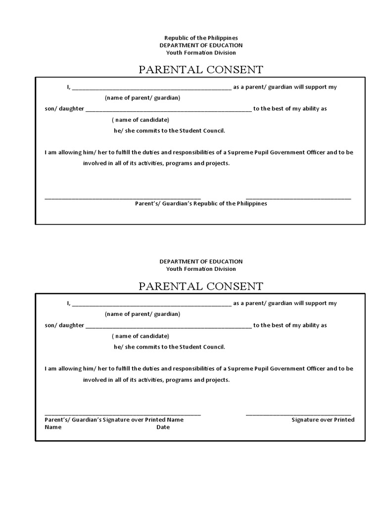 SPG Election Parental Consent | PDF