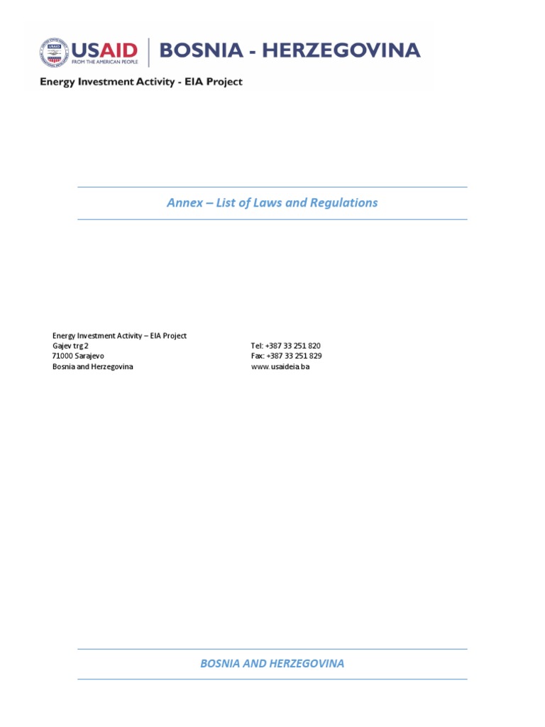 Bosnia and Herzegovina Legislative Framework Annex | PDF | Bosnia And ...