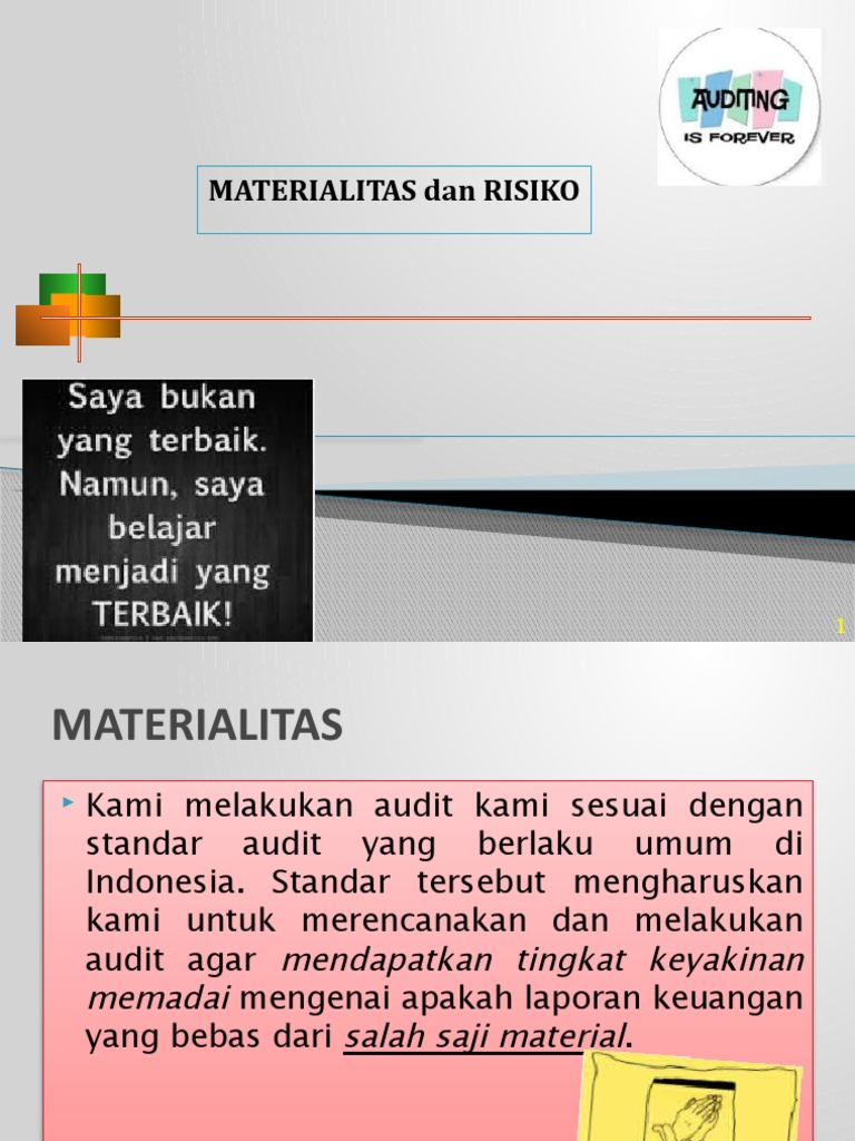 Materialitas dan Risiko dalam Audit Keuangan | PDF | Pengelolaan ...
