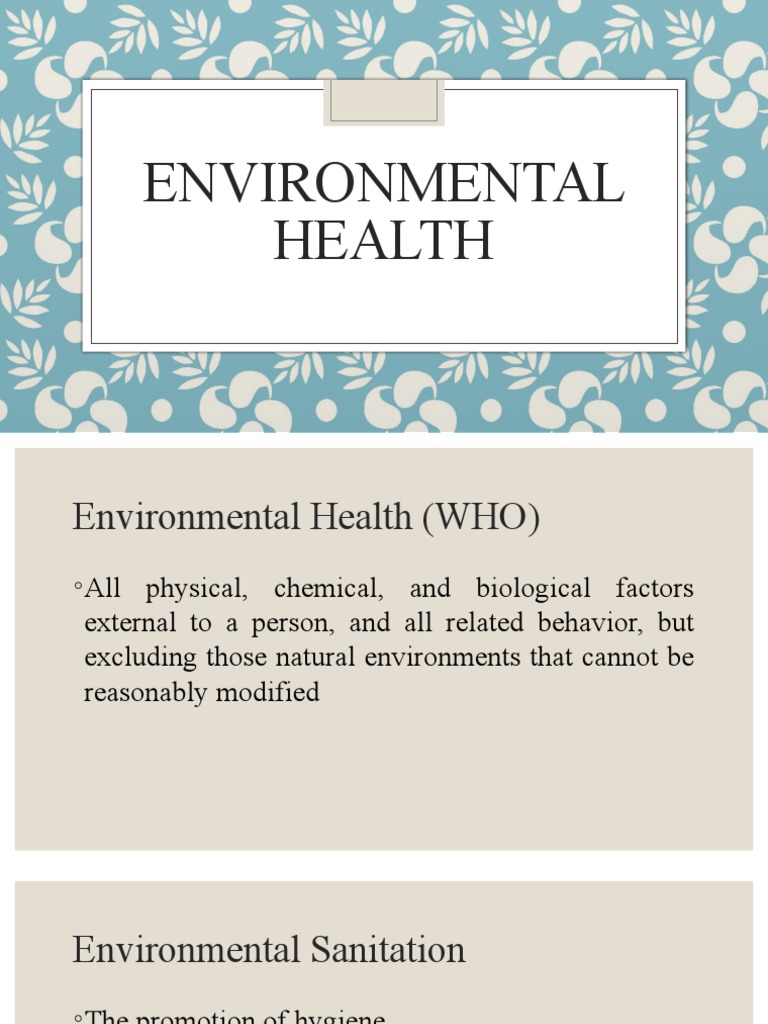 Environmental Health | PDF | Toilet | Sanitation