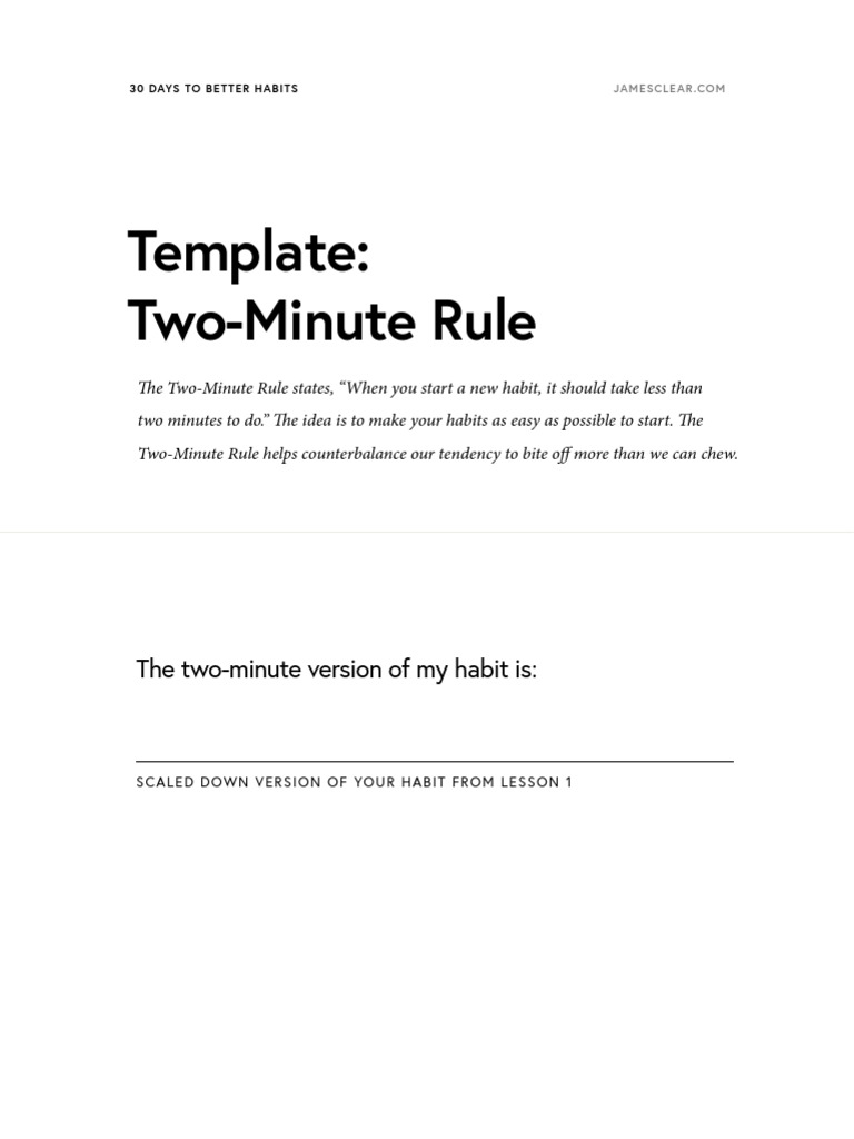 Two Minute Rule | PDF | Lifestyle