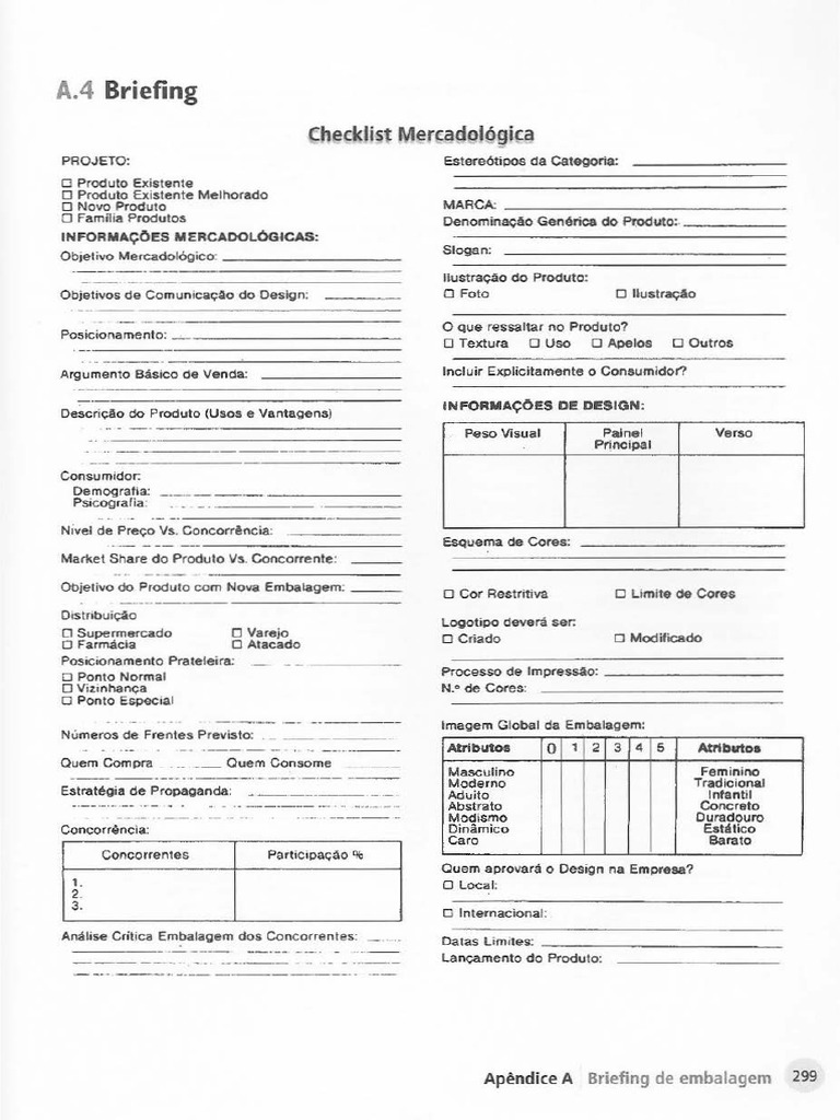 Modelo de Briefing - Livro Design de Embalagem-300-302 | PDF ...