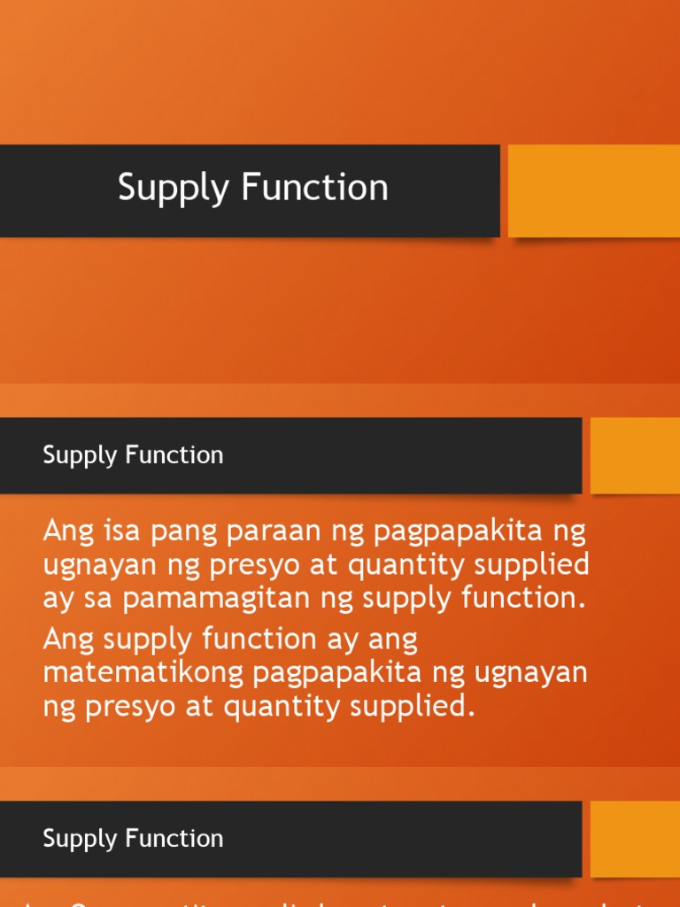 Supply Function | PDF