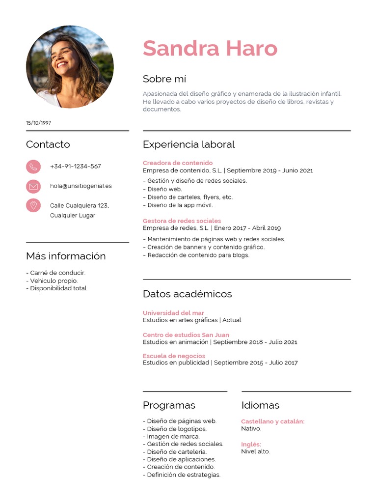 Perfil profesional de Sandra Haro, diseñadora gráfica y creadora de ...