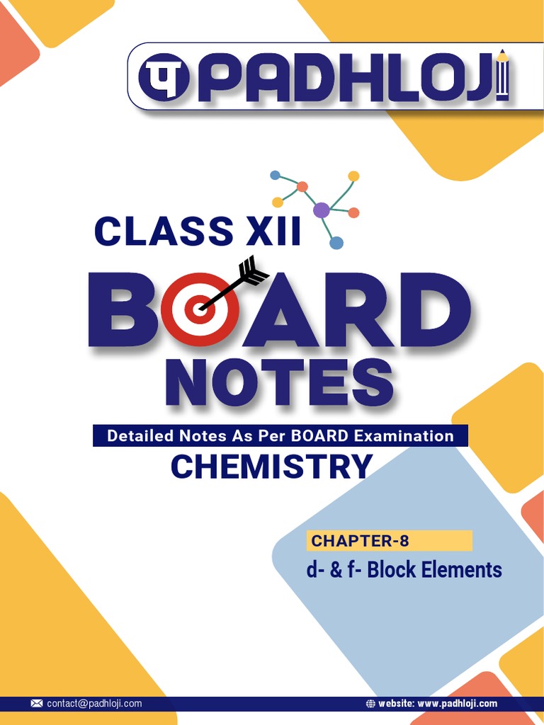 Chapter 8. D & F Block Elements (Board Notes) | PDF | Lanthanide ...