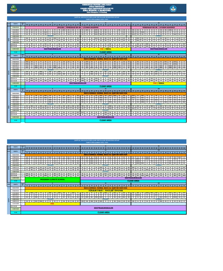 Jadwal Sem 2-16 Jan 2023 | PDF