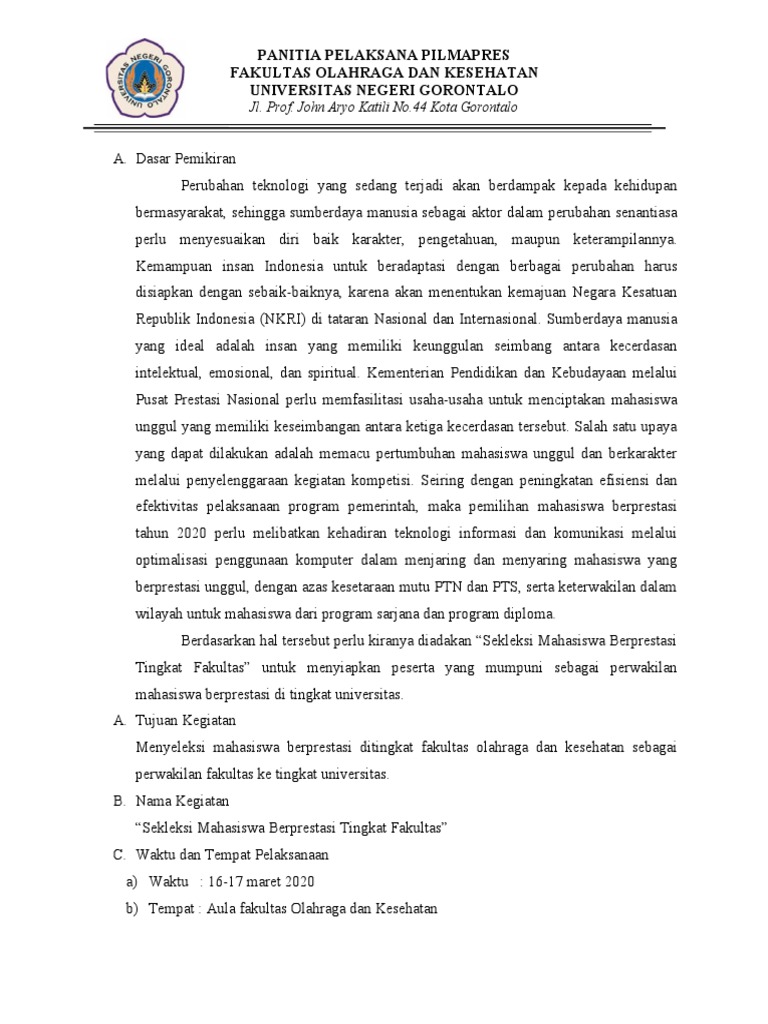 Proposal Pilmapres | PDF